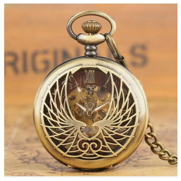 A Simpler Time | Accessories | Art Deco Wings Pocket Watch | Poshmark